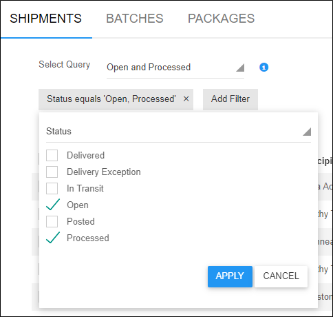 Searching in Aptean Ship – Aptean Ship
