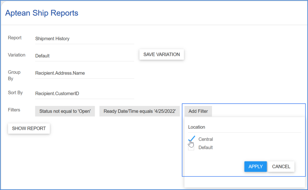 Aptean Ship Reports – Aptean Ship